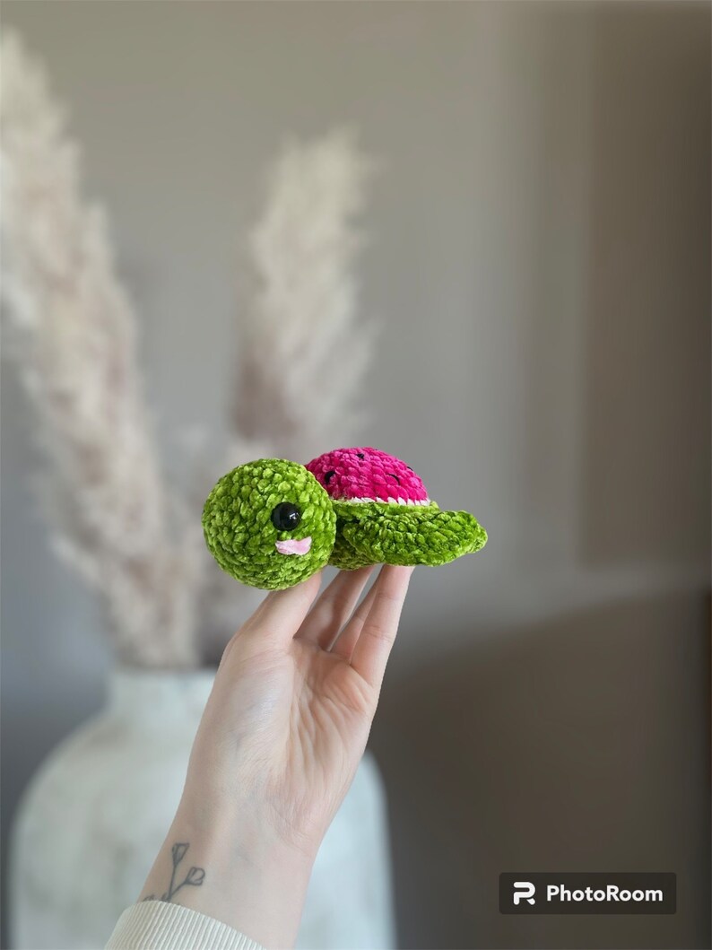 Watermelon Turtle Crochet Pattern Amigurumi Plushie Easy Quick Beginner ...