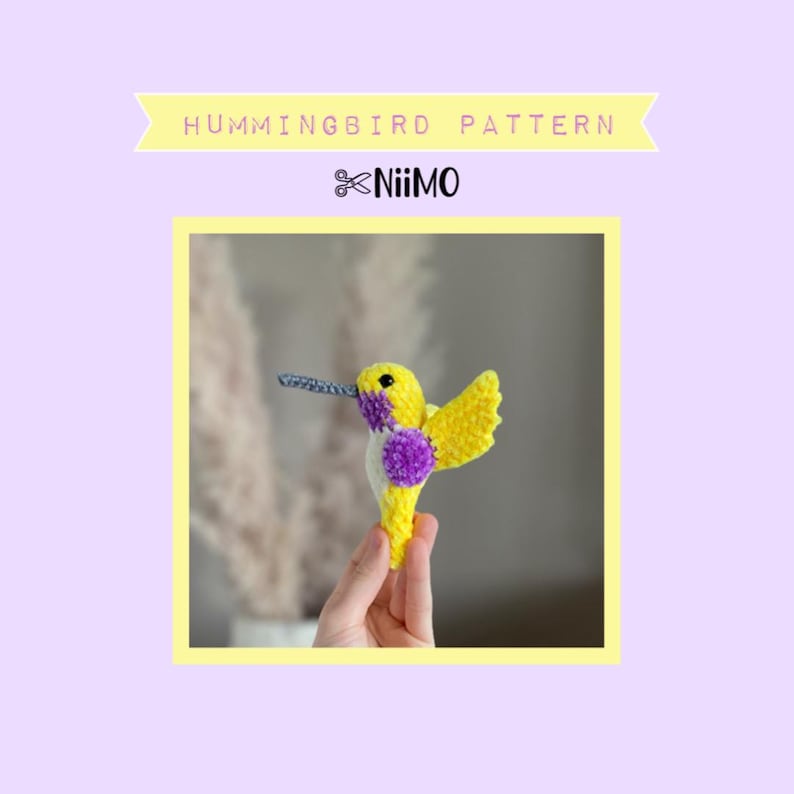 Hummingbird Crochet Pattern Amigurumi Beginner Friendly Easy Stuffed ...