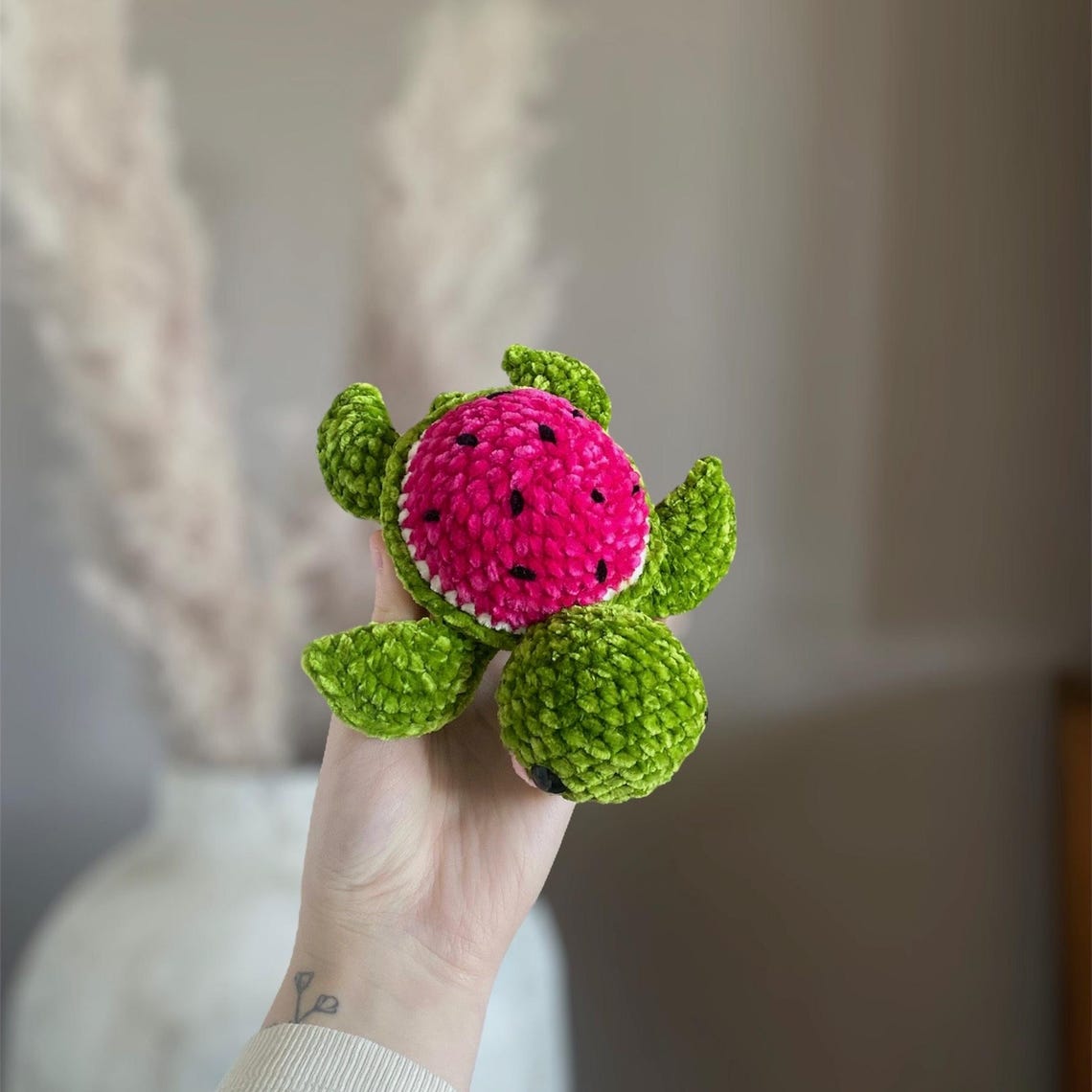 Watermelon Turtle Crochet Pattern Amigurumi Plushie Easy Quick Beginner ...