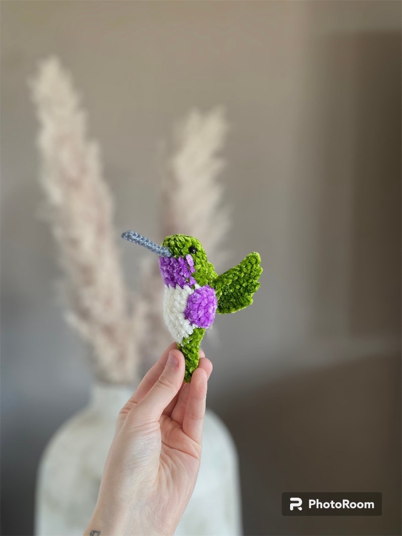 Hummingbird Crochet Pattern Amigurumi Beginner Friendly Easy Stuffed ...
