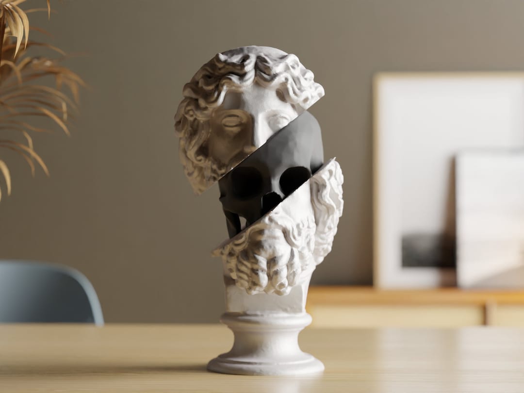 Zeus Bust With Split Skull | Greek God Statue | Classic Zeus Sculpture ...