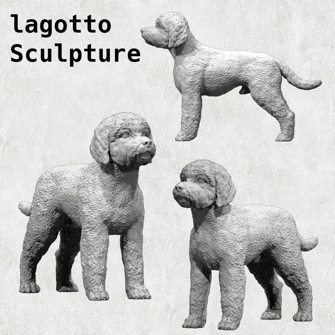 Realistic Lagotto Figurine - 3D Printed Dog Statue for Home Decor, Pet ...