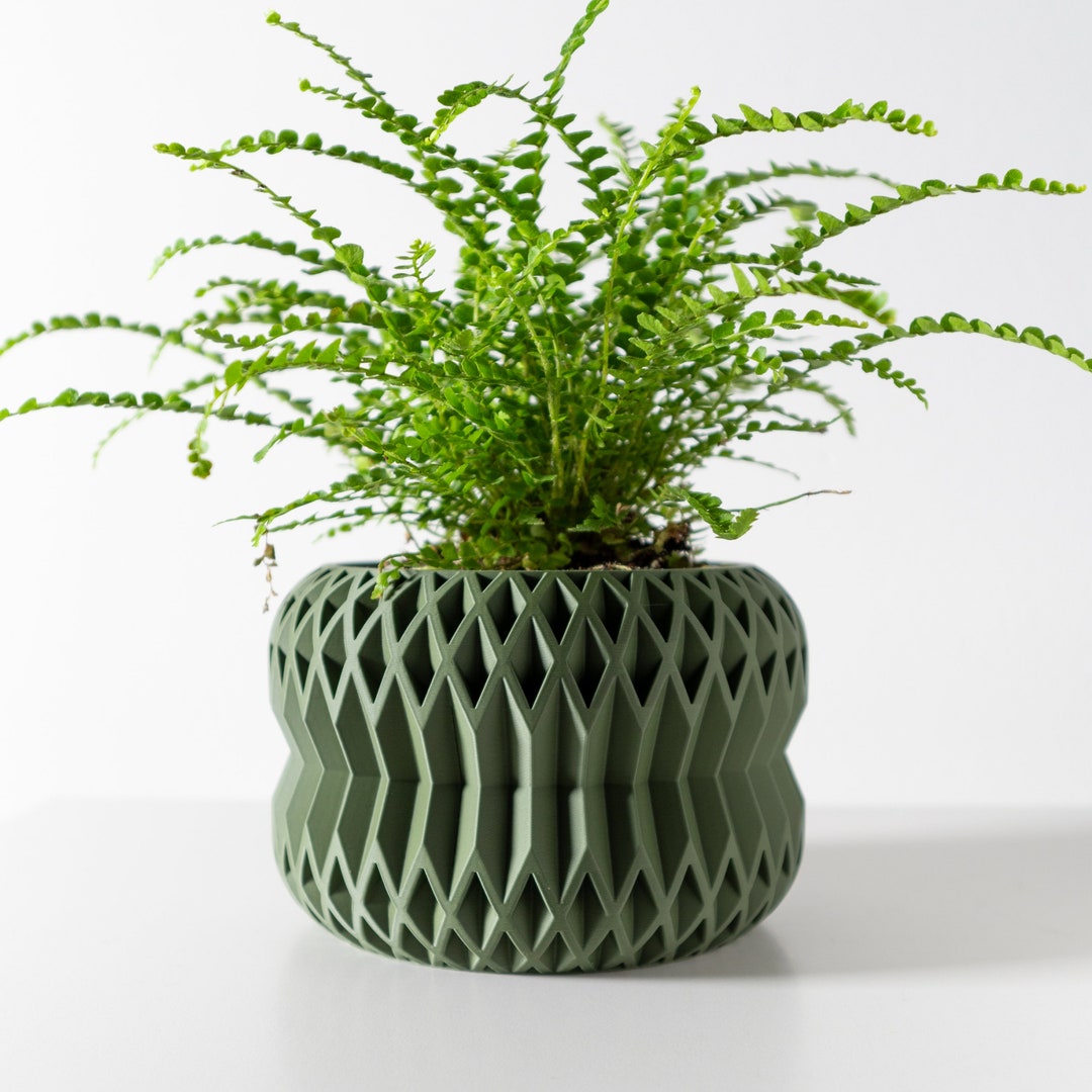 Contemporary Eco-friendly Wave Design Planter Stylish Pot With Drainage ...