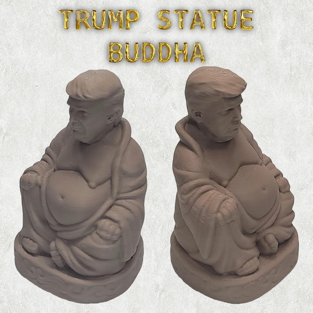 Trump Buddha Statue, Meditation Trump Figurine, Presidential Home Decor ...