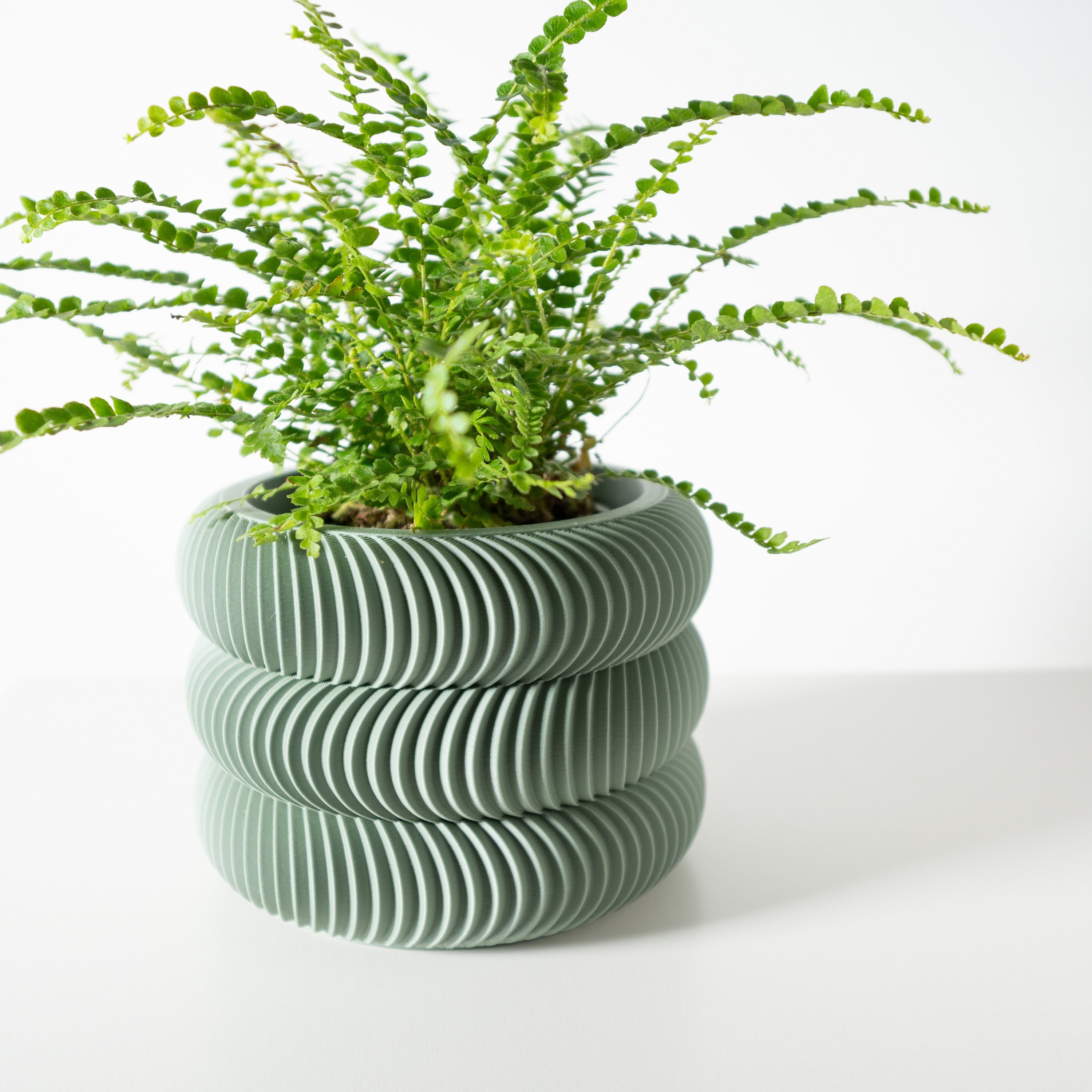 Elegant Wave Design Planter Stylish Pot With Drainage for Indoor Plants ...