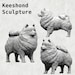 Lifelike Keeshond Figurine - 3D Printed Dog Statue for Home Decor, Pet ...