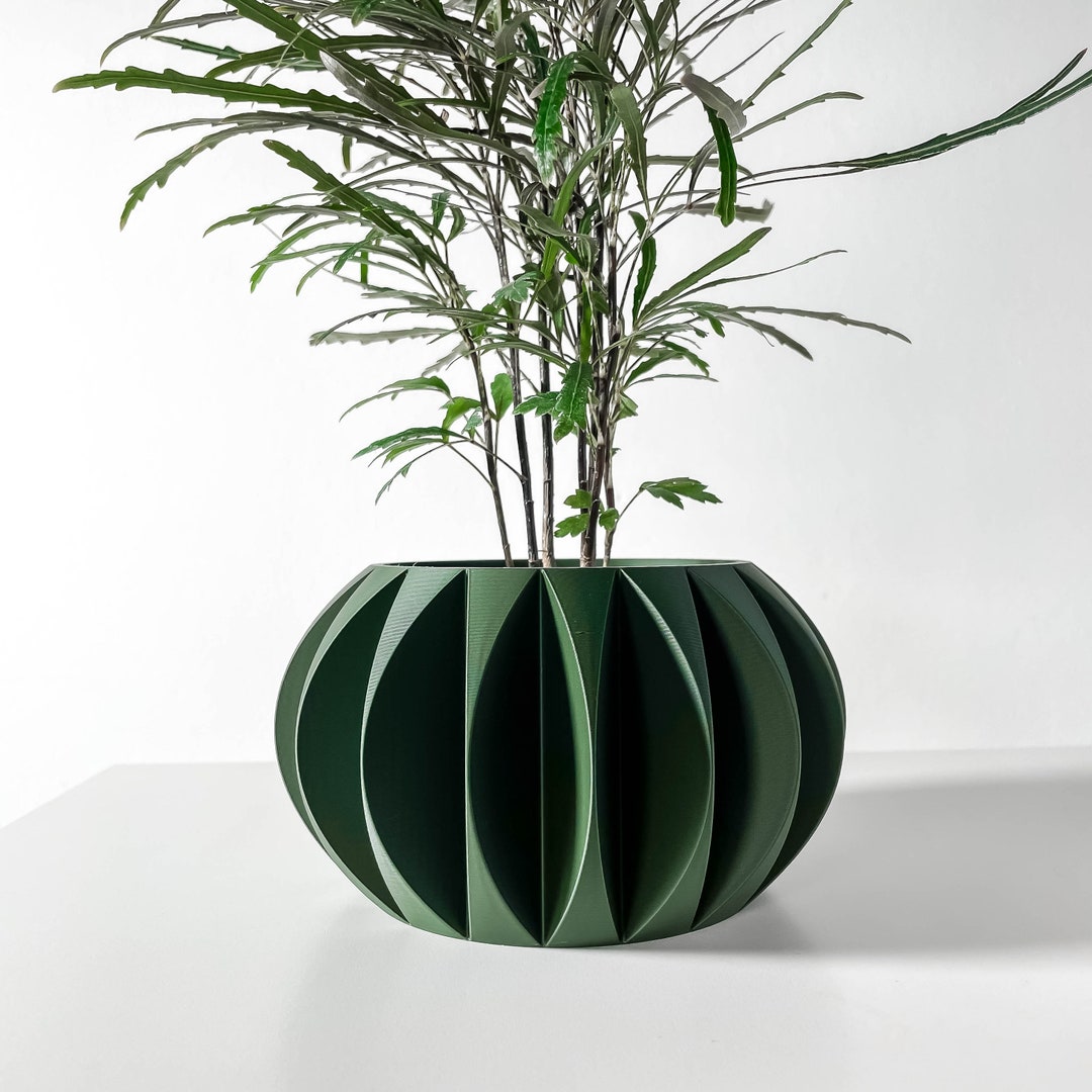 Contemporary Wave Pattern Plant Pot Eco-friendly Planter With Drainage ...