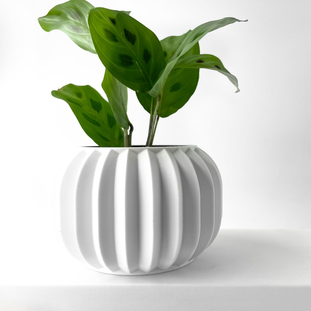 Wave Pattern Eco-friendly Planter Stylish Pot With Drainage for Indoor ...