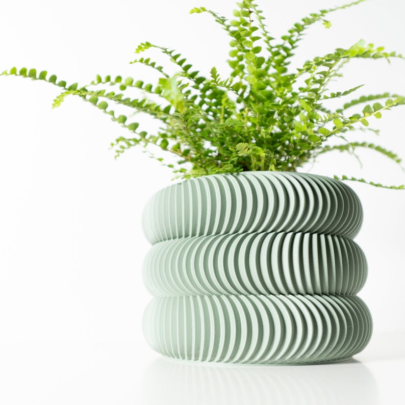 Elegant Wave Design Planter Stylish Pot With Drainage for Indoor Plants ...