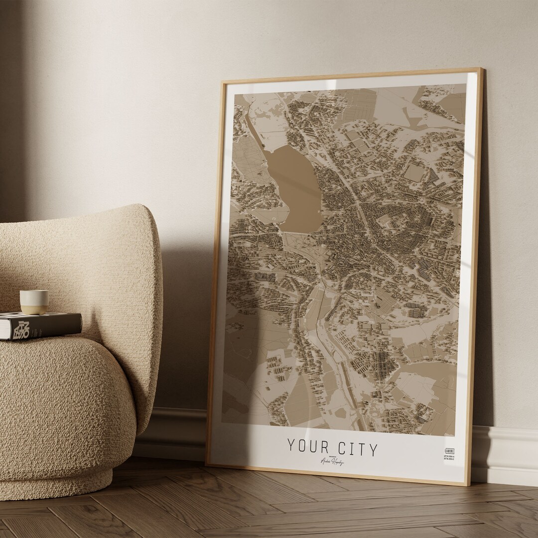 Custom Map Art Designed Your City Map Abstract Print Unique Custom Wall ...