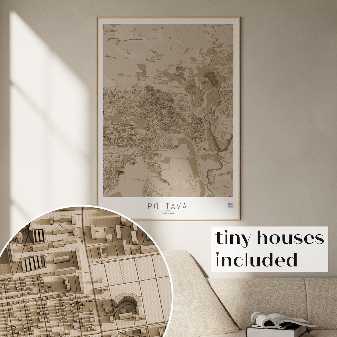 Poltava Map Art Designed Ukraine Map Abstract Print Unique Custom Wall ...