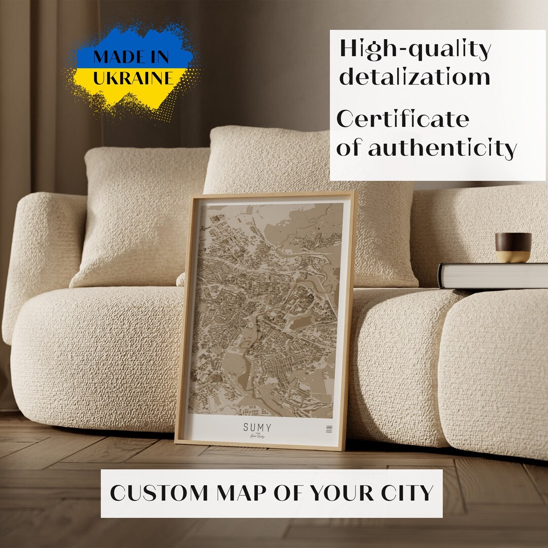 Sumy Map Art Designed Ukraine Map Abstract Print Unique Custom Wall Art ...