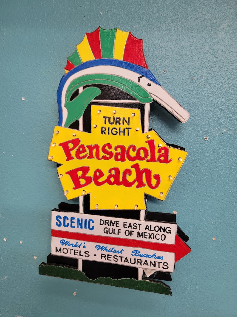 Pensacola Beach Sign That Lights Up - Etsy