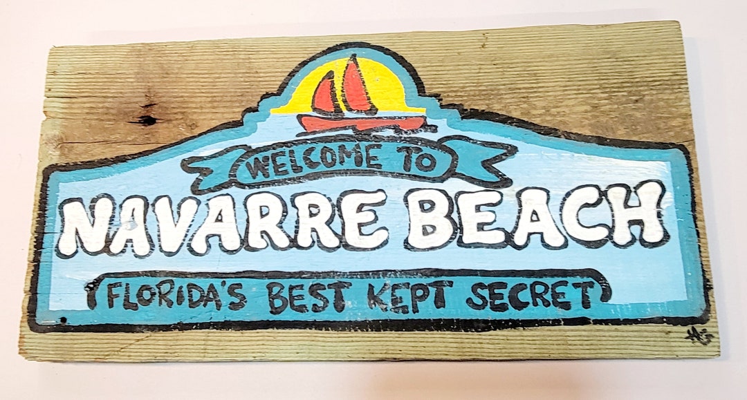 Navarre Beach Sign (8x18) - Etsy