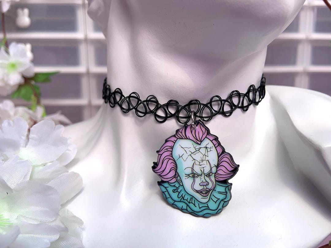 Pastel Horror Tattoo Choker Pennywise Kawaii Necklace Collar Macabre ...