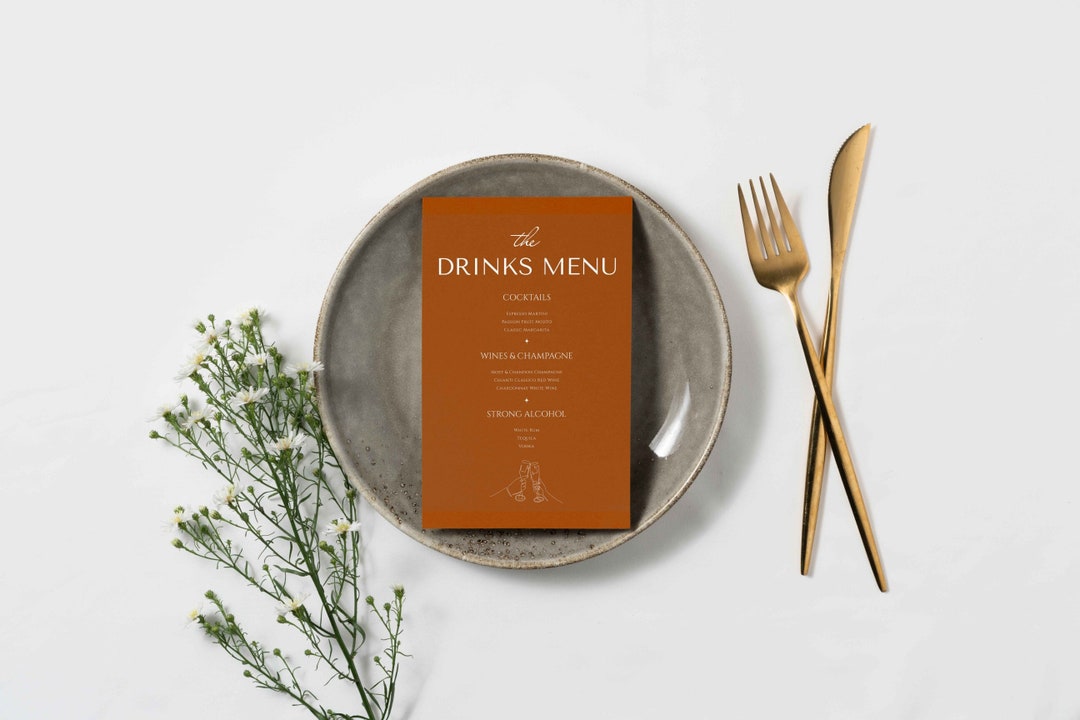 Custom Bar Menu Template Personalized Canva Drink Menu Alcohol Card ...
