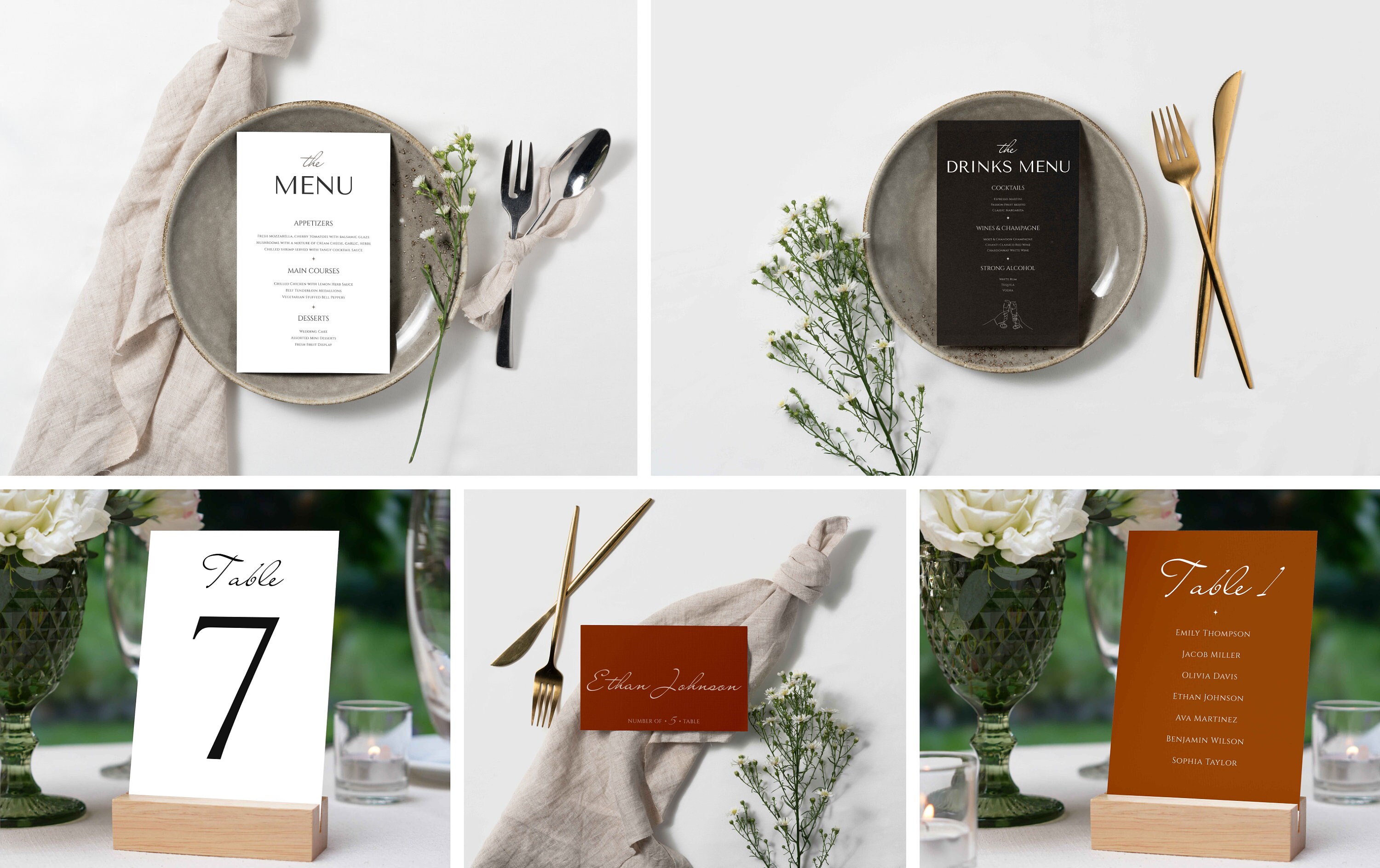 Printable Table Menu Cards for All-black Birthday Party Personalized ...