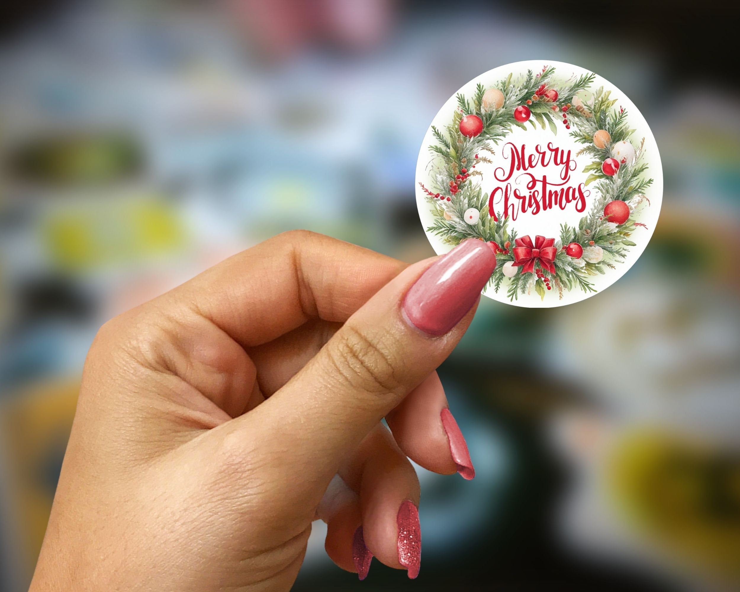 Printable Christmas Sticker Sheet, Christmas Sticker Prints, Christmas ...