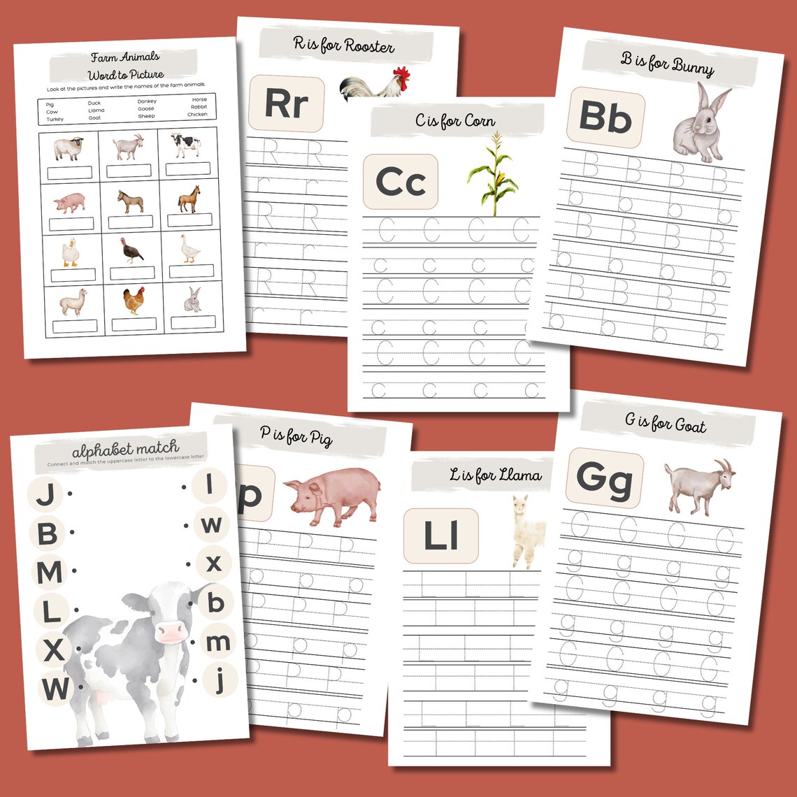 FARM Unit Study, Vocabulary, Anatomy, Montessori, Homeschool Printable ...