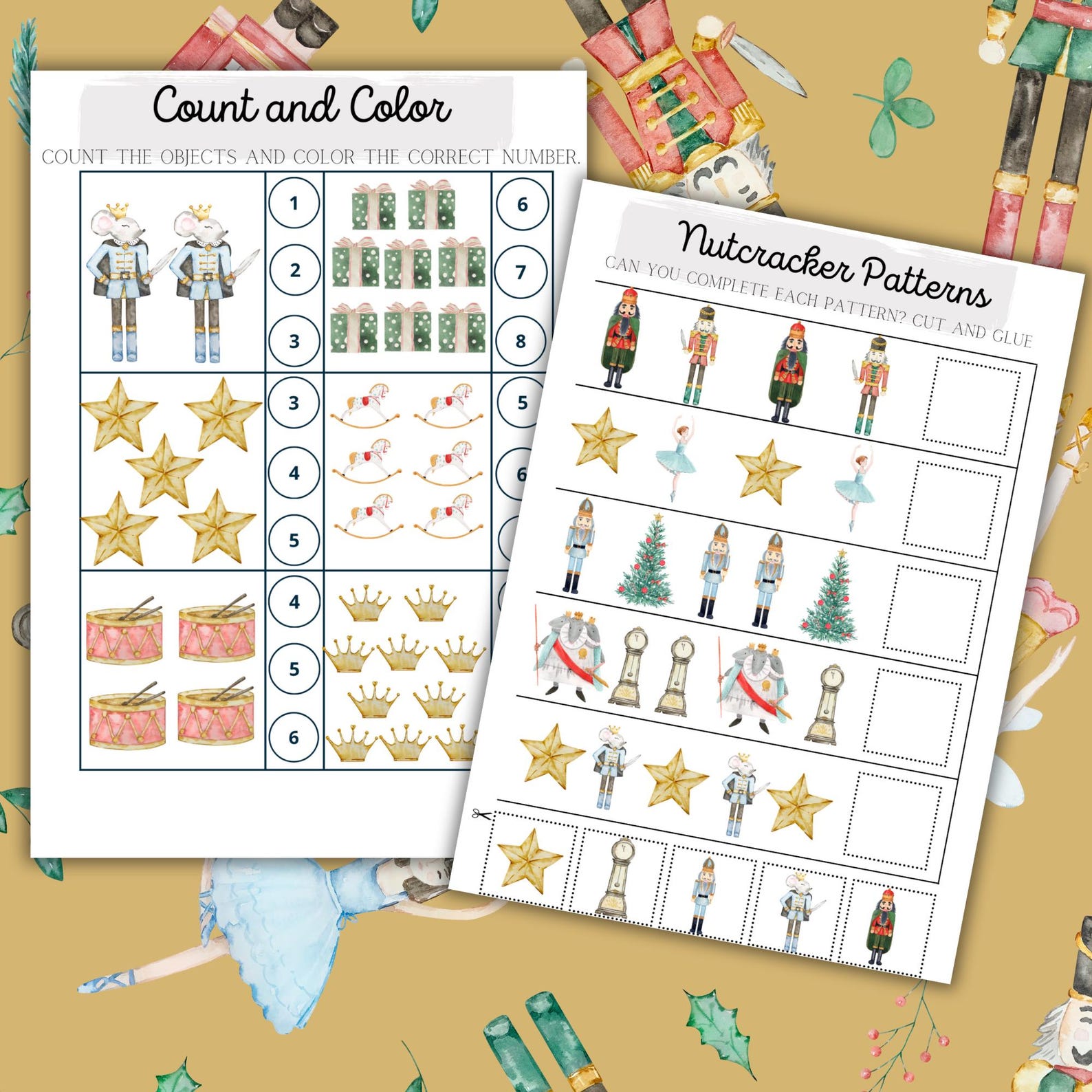 NUTCRACKER Mini Unit Study, Christmas Printable Worksheets, Homeschool ...