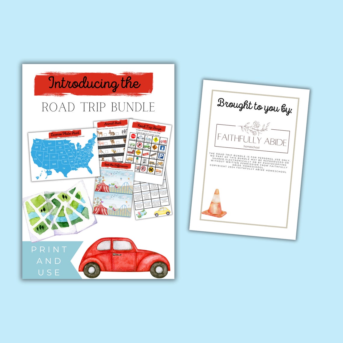 ROAD TRIP Activity Pack, Kids Road Trip Games Printable, Family Road ...
