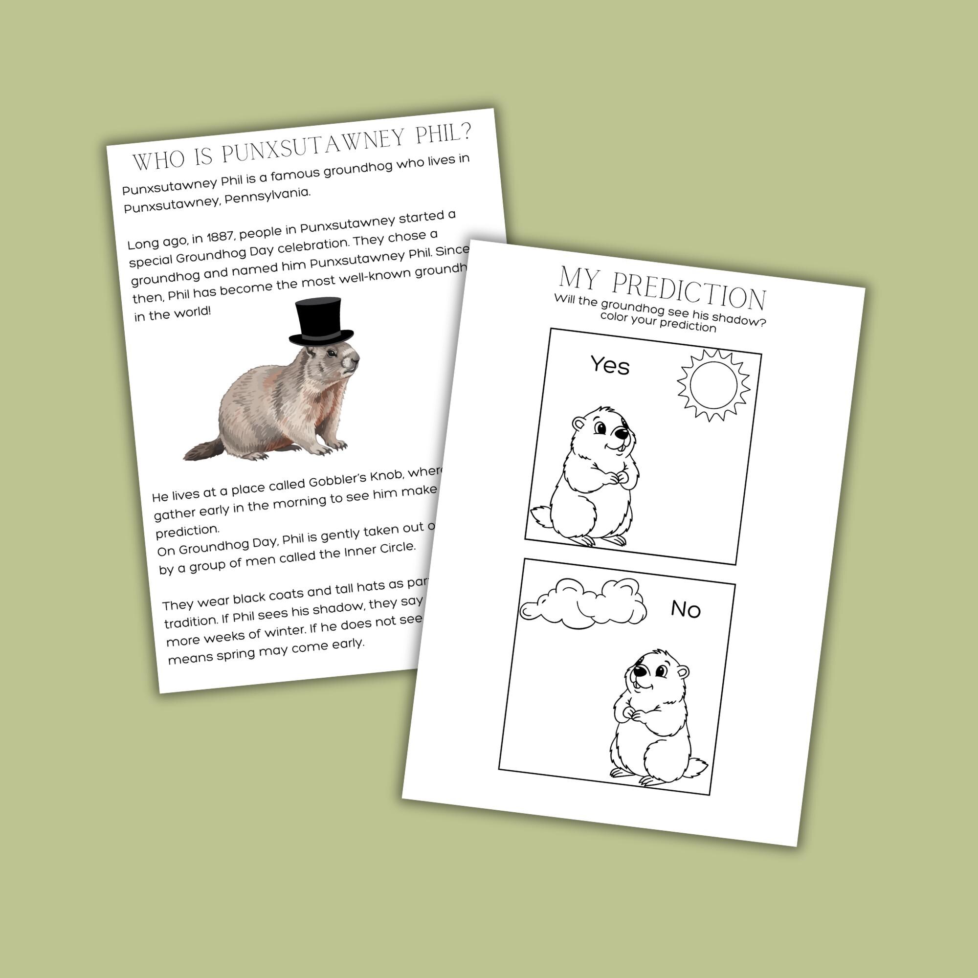 GROUNDHOG DAY Mini Unit Study, Science, Handwriting, Homeschool ...