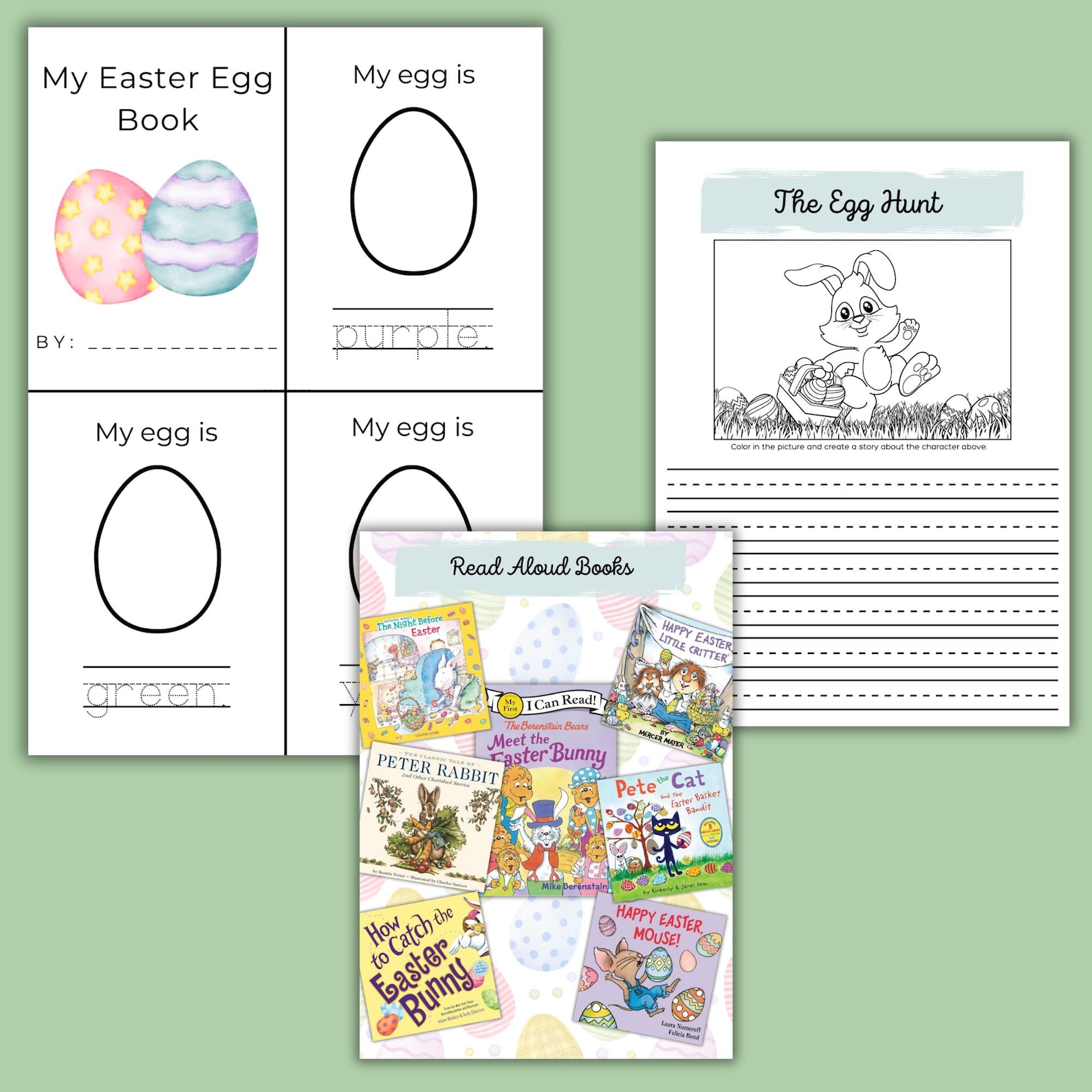 Easter EGGS and BUNNIES Mini Unit Study, Spring Activities, Activity ...