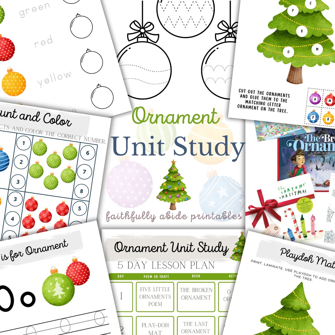 ORNAMENT Mini Unit Study, Christmas Unit Study, Homeschool Printable ...