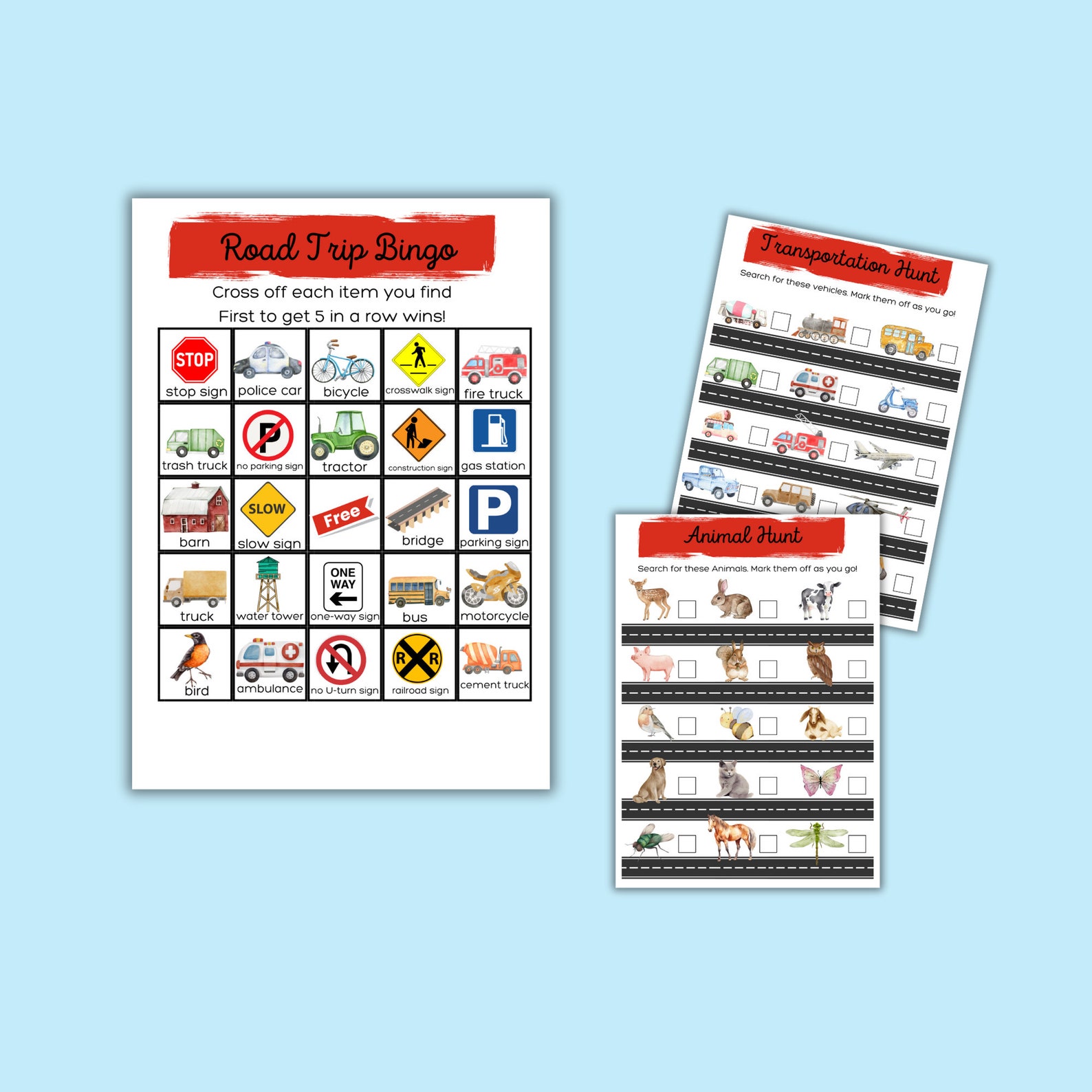 ROAD TRIP Activity Pack, Kids Road Trip Games Printable, Family Road ...