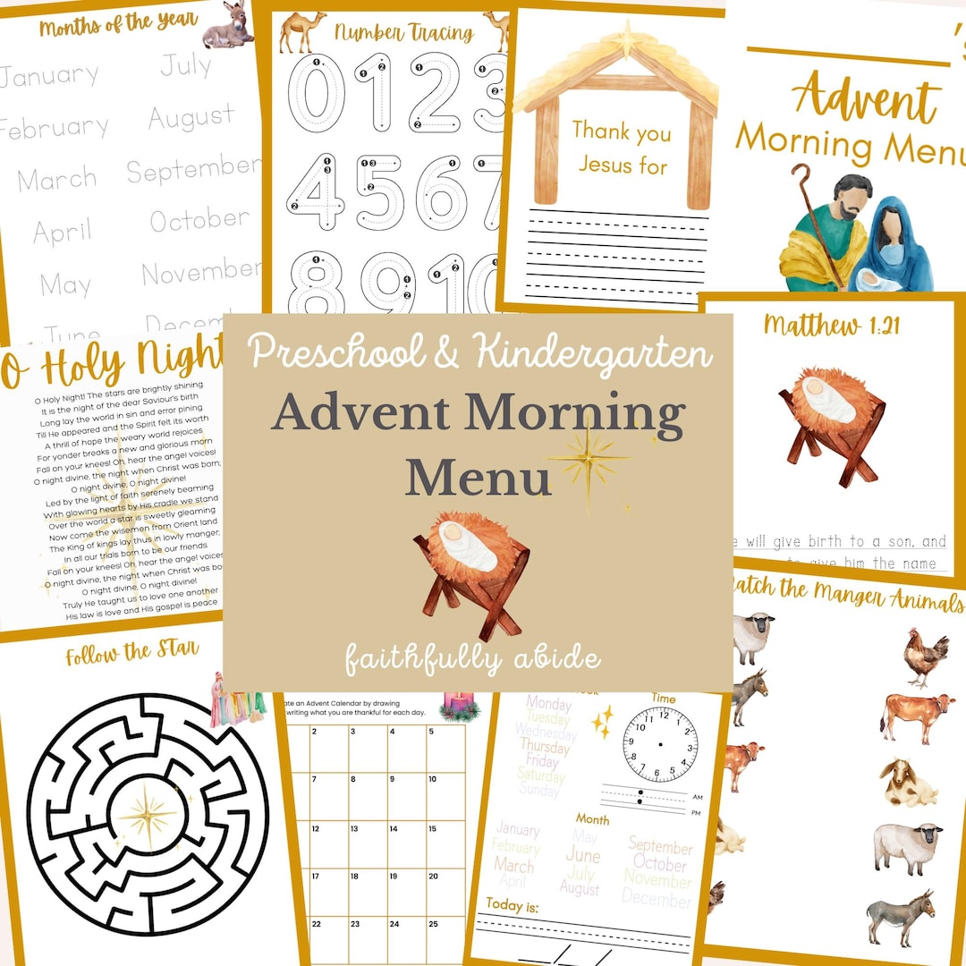 ADVENT MORNING MENU, Preschool, Kindergarten, Homeschool, Morning Time ...