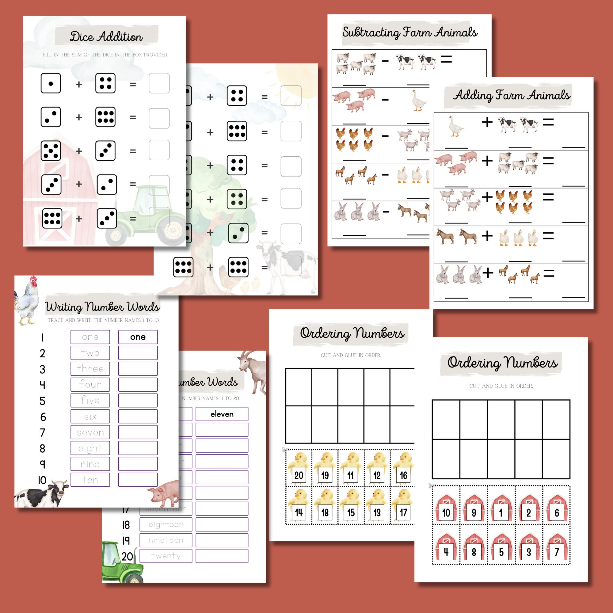 FARM Unit Study, Vocabulary, Anatomy, Montessori, Homeschool Printable ...