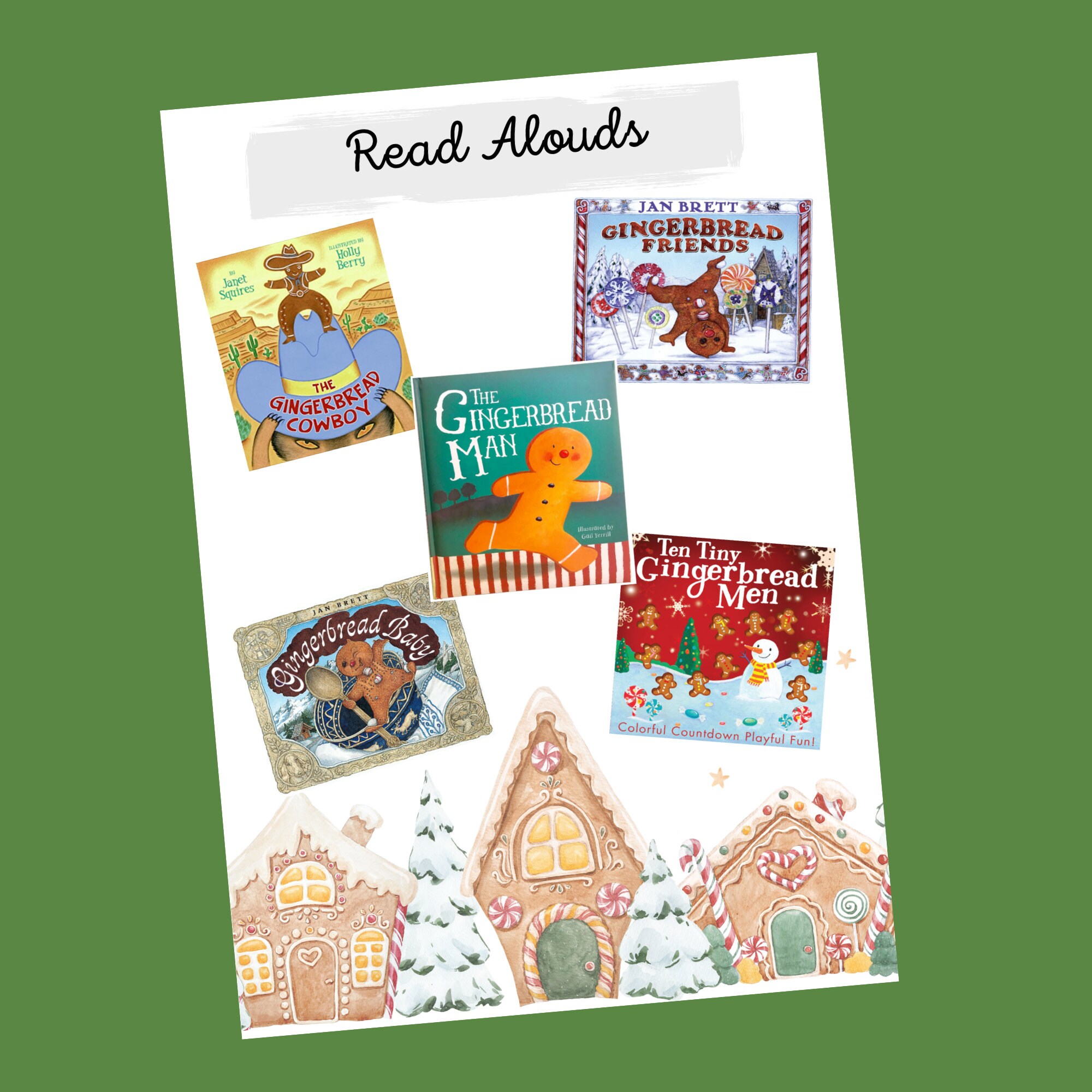 GINGERBREAD Mini Unit Study, Christmas Printable Worksheets, Homeschool ...