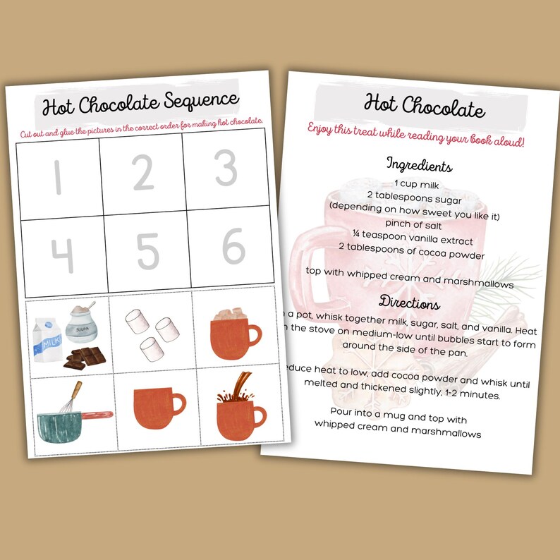 Hot Cocoa and Cookies Mini Unit Study, Christmas Printable Worksheets ...