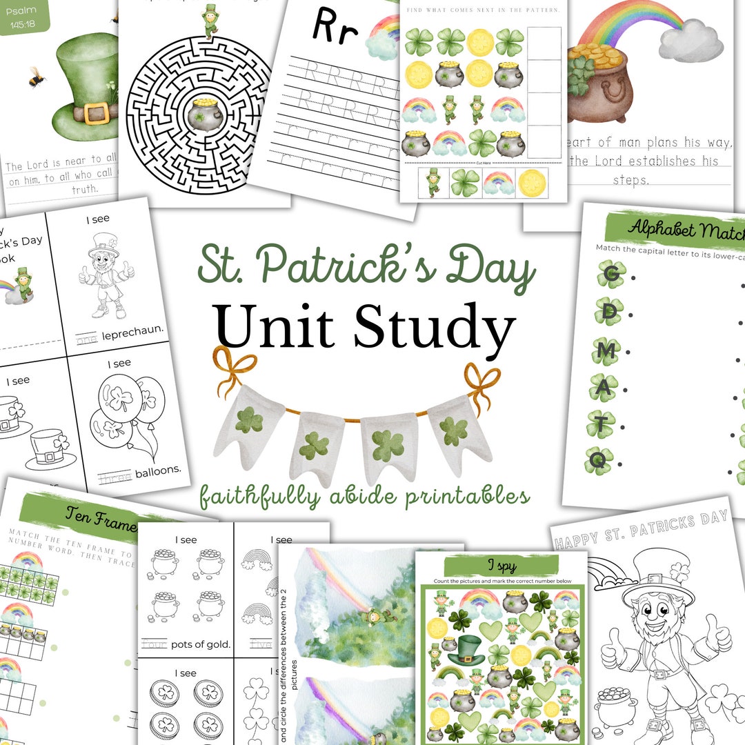 ST. PATRICK'S Day Mini Unit Study, St. Patrick's Activities ...
