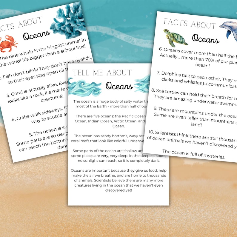 OCEAN Unit Study, Vocabulary, Anatomy, Montessori, Homeschool Printable ...