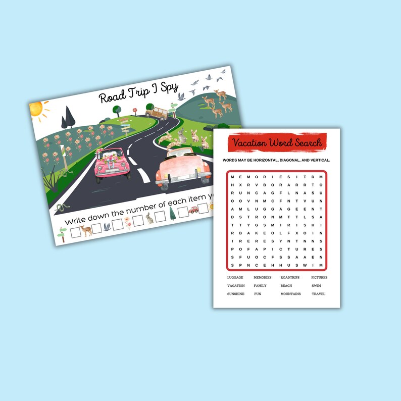ROAD TRIP Activity Pack, Kids Road Trip Games Printable, Family Road ...