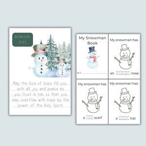 SNOWMEN Mini Unit Study, Christmas Printable Worksheets, Homeschool ...