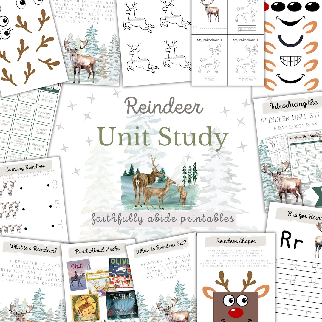 REINDEER Mini Unit Study, Life Cycle, Anatomy, Nature Study, Homeschool ...