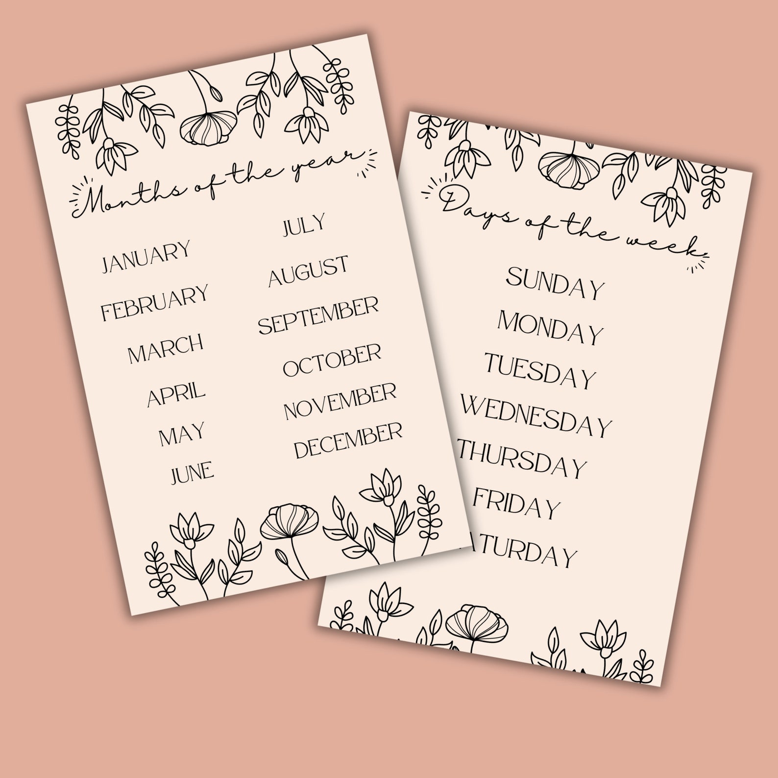 Months of the Year Poster, Days of the Week Poster, Educational Poster ...