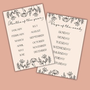 Months of the Year Poster, Days of the Week Poster, Educational Poster ...