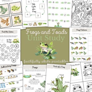 FROGS and TOADS Mini Unit Study, Frog Anatomy , Handwriting, Printable ...