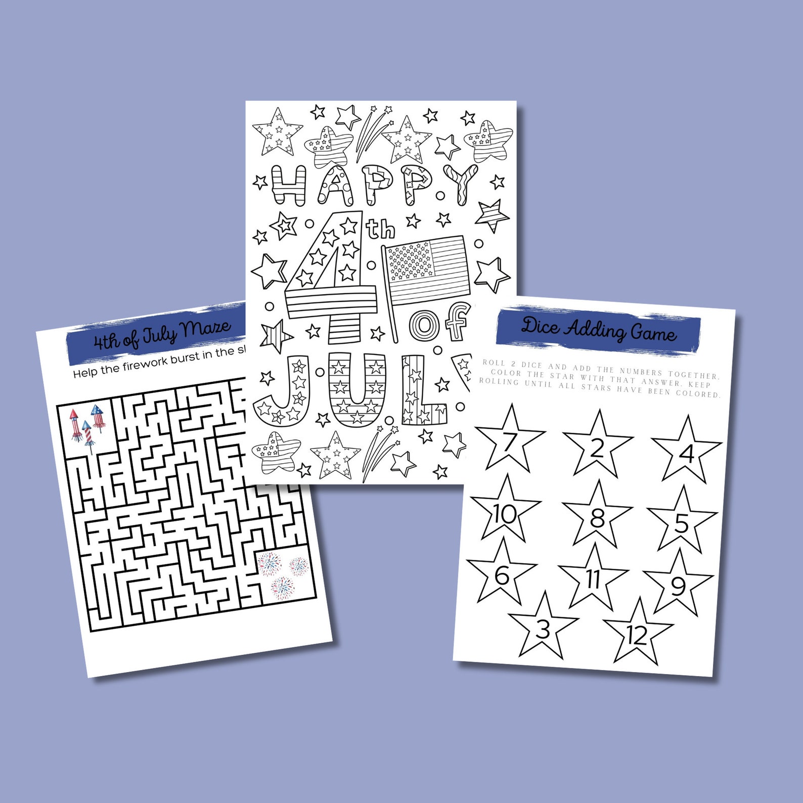 INDEPENDENCE Day Mini Unit Study, 4th of July Activities, Numbers, Red ...