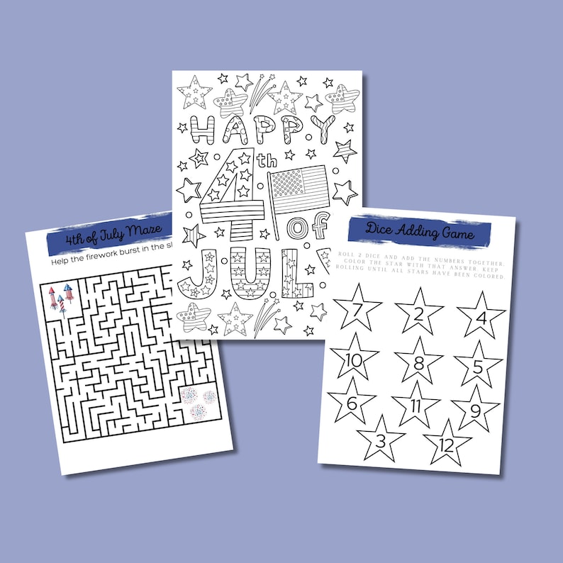 INDEPENDENCE Day Mini Unit Study, 4th of July Activities, Numbers, Red ...