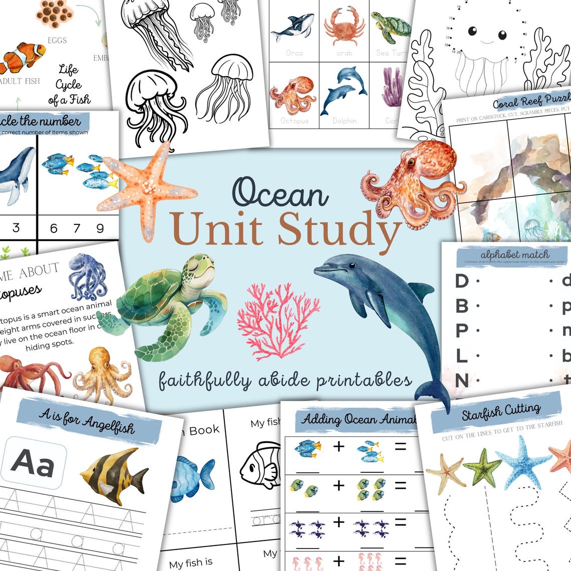 OCEAN Unit Study, Vocabulary, Anatomy, Montessori, Homeschool Printable ...