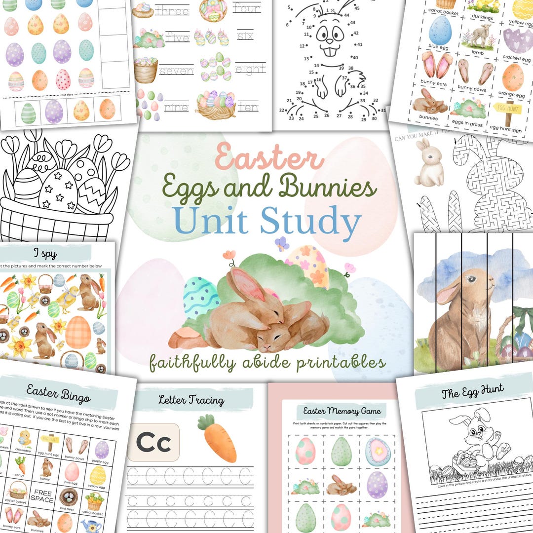 Easter EGGS and BUNNIES Mini Unit Study, Spring Activities, Activity ...