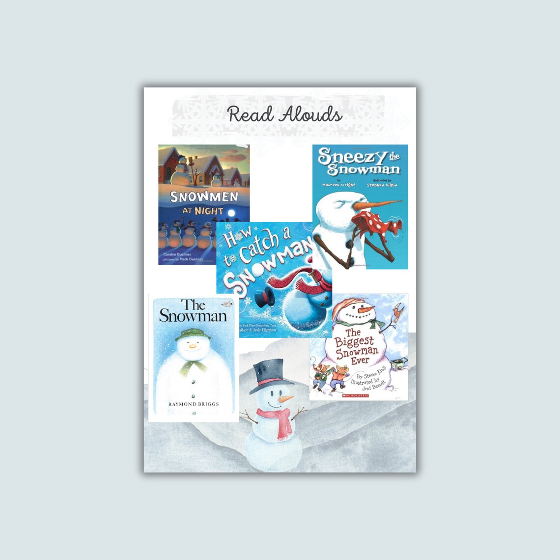 SNOWMEN Mini Unit Study, Christmas Printable Worksheets, Homeschool ...