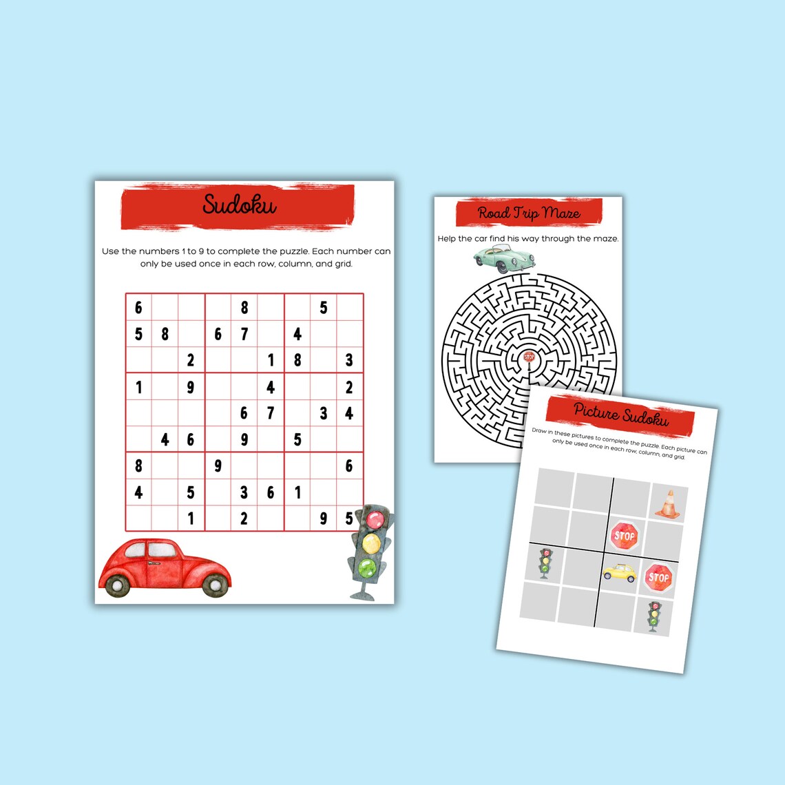 ROAD TRIP Activity Pack, Kids Road Trip Games Printable, Family Road ...