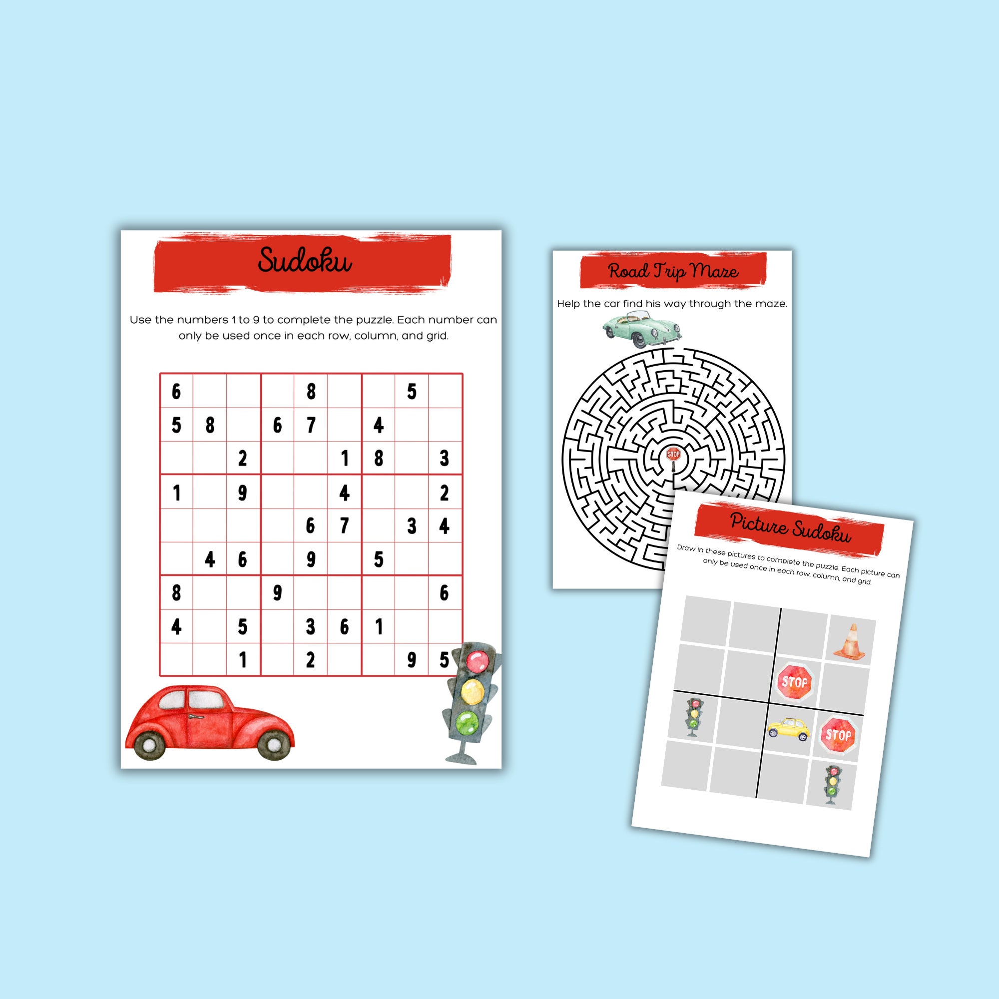 ROAD TRIP Activity Pack, Kids Road Trip Games Printable, Family Road ...