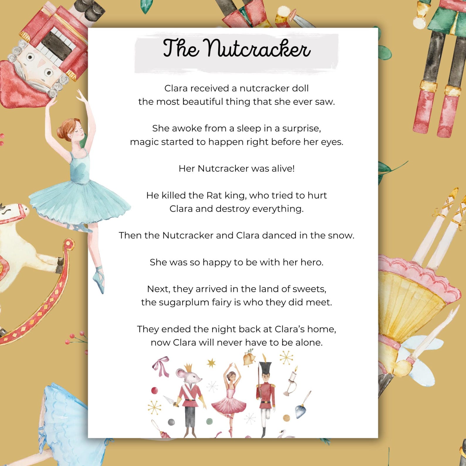 NUTCRACKER Mini Unit Study, Christmas Printable Worksheets, Homeschool ...