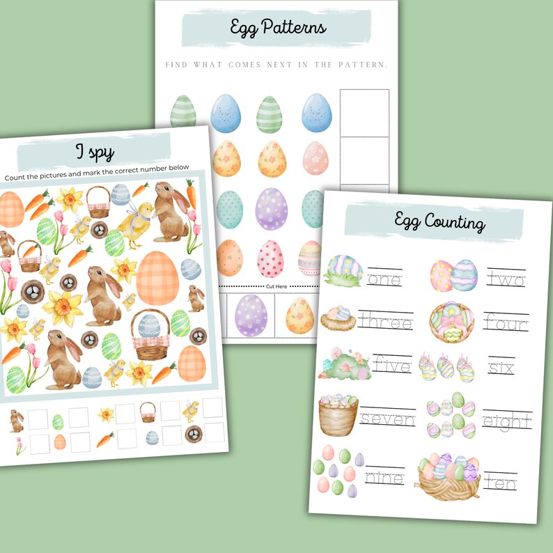 Easter EGGS and BUNNIES Mini Unit Study, Spring Activities, Activity ...
